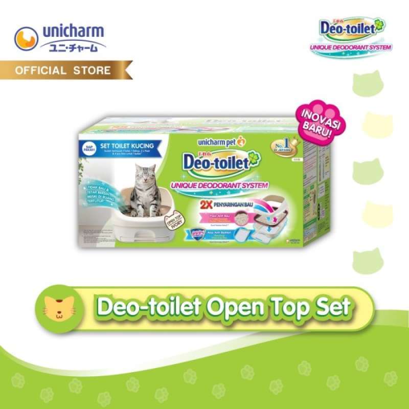 Promo Unicharm Pet Deo Toilet Open Top Ivory Set - Toilet Kucing Diskon ...