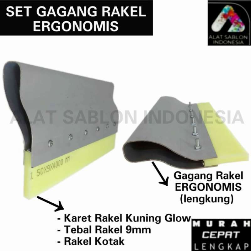 Promo Set Gagang Rakel Alumunium Model Ergonomis 15cm+ Rakel Kuning ...