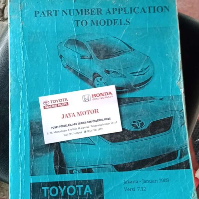 Promo Buku Toyota Part Number Application To Models Bekas Pakai Masih ...