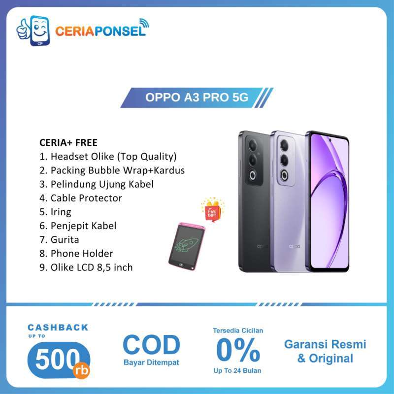 Jual Oppo A3 Pro 5g 8/256gb Mediatek Dimensity 6300 | Garansi Resmi Di ...