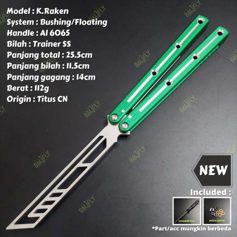 Jual Balisong Butterfly Knife Krake Raken 6065 - Green Di Seller Suzuka ...
