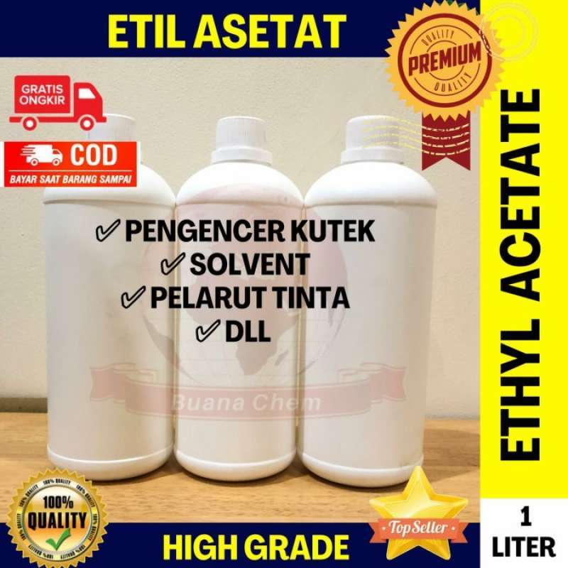 Jual Ethyl Acetate 1 Liter / Etil Asetat / Solvent / Pengencer Kutek ...