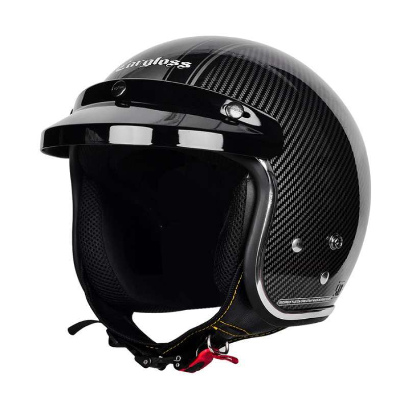 Promo Cargloss Cfm 2 Retro Helm Half Face - Carbon Grey Deep Black ...