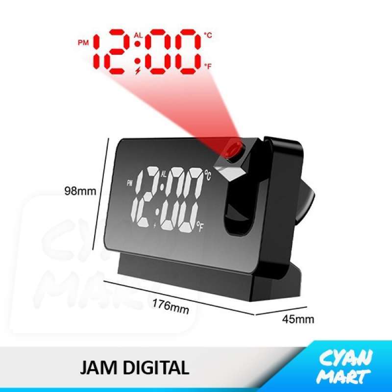 Promo Jam Meja Unik Proyektor Desk Clock Digital Led Alarm Projection ...