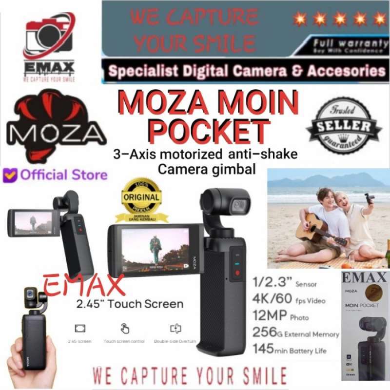 Promo Moza Moin Pocket 3-axis Gimbal Camera 4k 12mp Anti-shake Non Dji Osmo Diskon 23% Di Seller ...