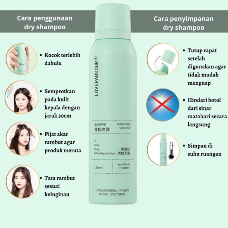 Jual Dry Shampoo Lifusha 150ml 100% Original Sampo Kering Pria Dan ...
