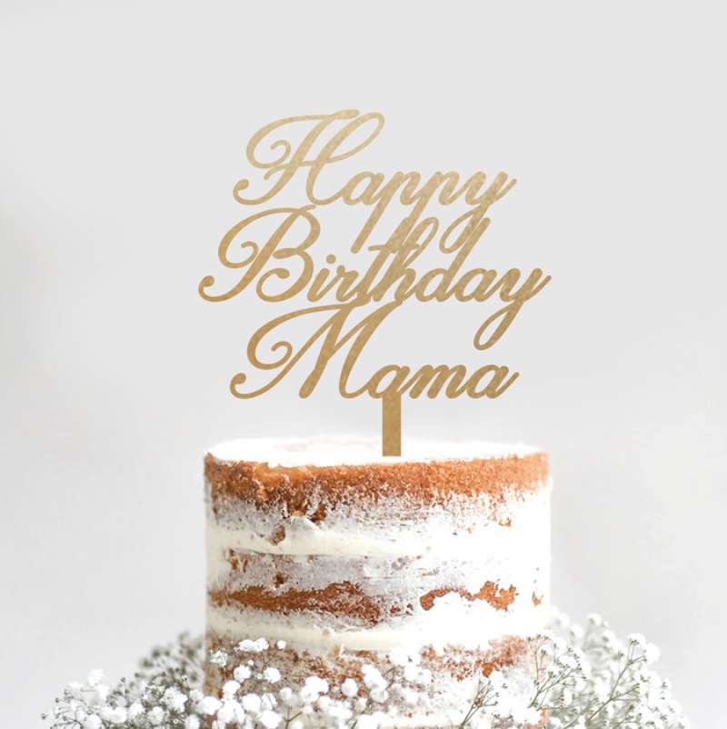 Jual Custom Cake Topper Happy Birthday Mama Modern Rustic Topper Kue ...