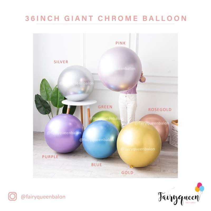 Jual 36-inch Chrome Balon Balloon Giant Jumbo - Silver Di Seller ...