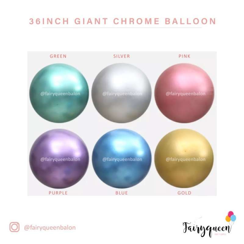 Jual 36-inch Chrome Balon Balloon Giant Jumbo - Silver Di Seller ...