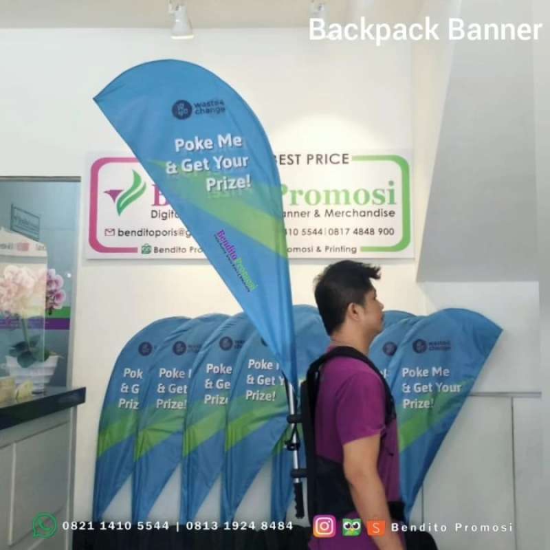 Jual Backpack Flag Banner Tipe Lengkung, Backpack Teardrop, Flying ...
