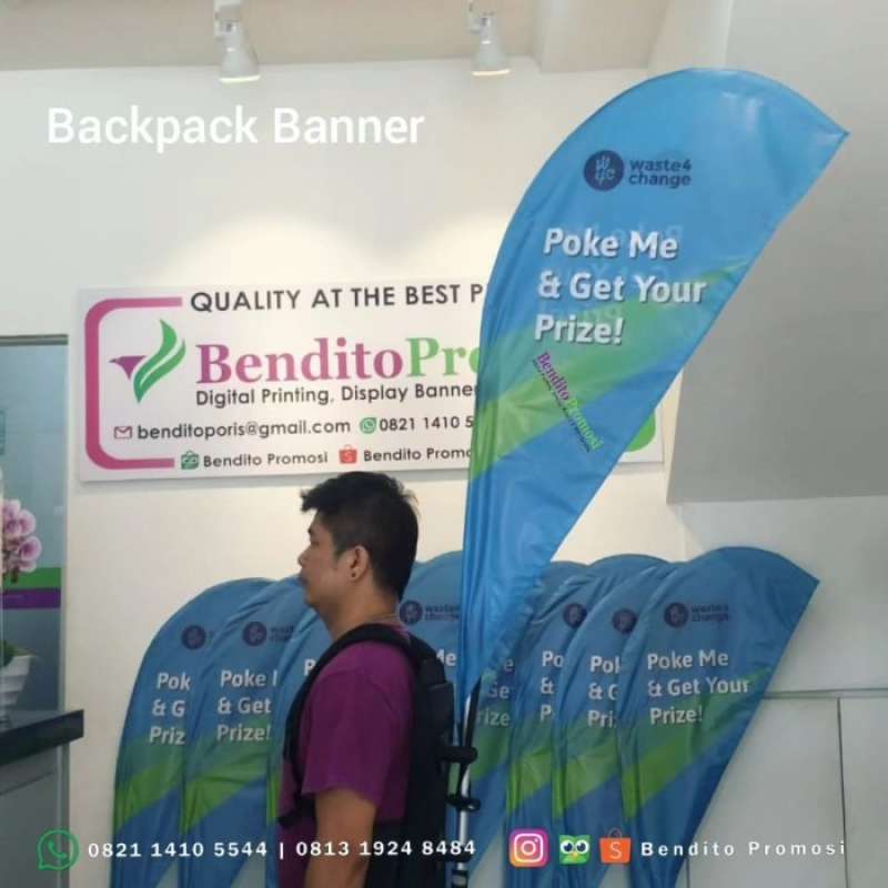 Jual Backpack Flag Banner Tipe Lengkung, Backpack Teardrop, Flying ...