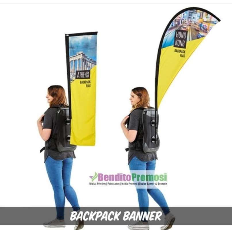 Jual Backpack Flag Banner Tipe Lengkung, Backpack Teardrop, Flying ...