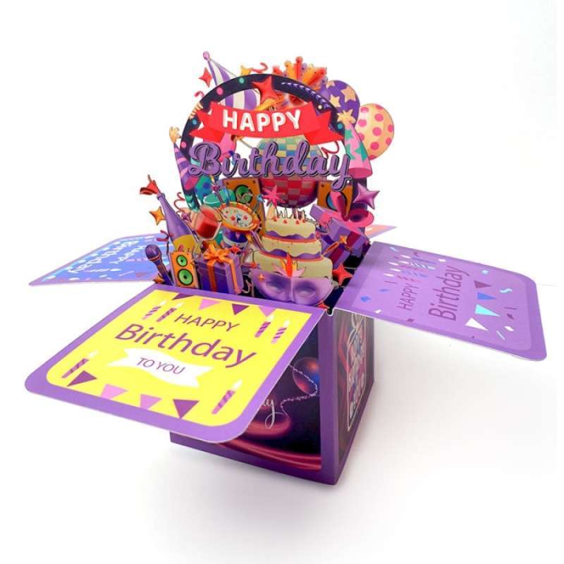 Jual 3d Pop Up Happy Birthday Card Box Kartu Ucapan Ulang Tahun Lucu ...