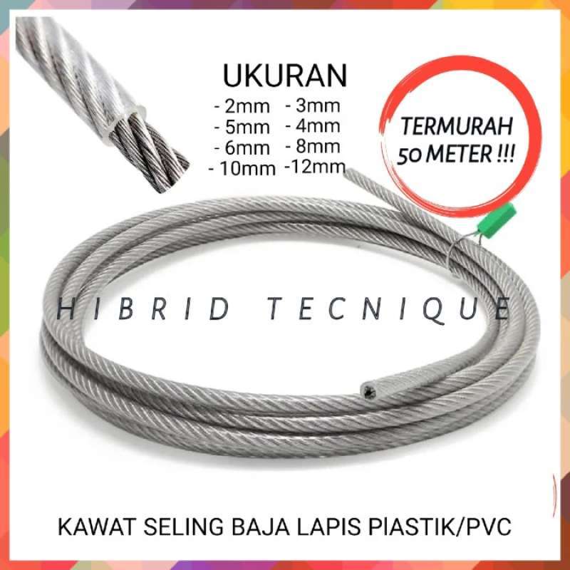 Jual Kabel Seling Tali Kawat Sling Baja Lapis Selang 2 3 4 5 6 8 10 12 Mm - 6mm Di Seller ...