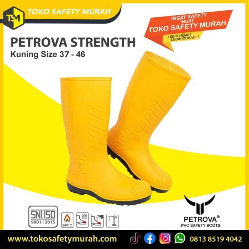 Jual Sepatu Boot Safety Sni Strength By Petrova Boots Tinggi Kuning ...