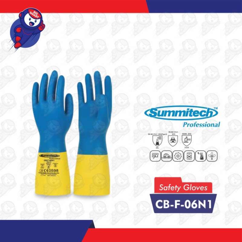 Jual Summitech Cb-f-06 Sarung Tangan Safety Chemical Gloves Dan ...