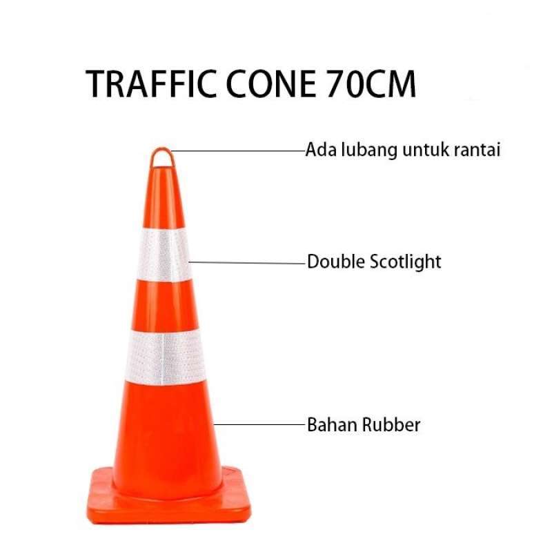Jual Safety Traffic Cone Orange Pvc Karet 70 70cm Cm / Kerucut Lalu Lintas Kuat Murah Di Seller ...