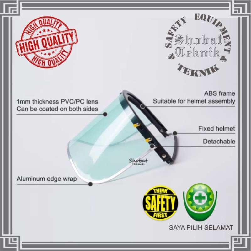 Jual Safety Face Shield Gerinda/face Shield Bracket Visor Untuk Helm ...