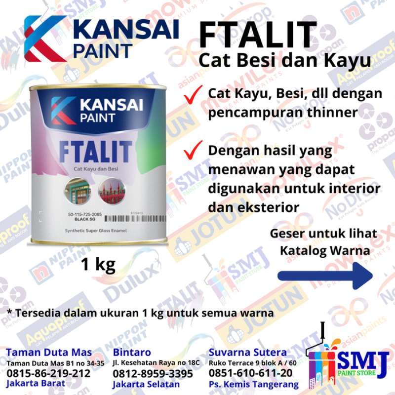 Jual Cat Besi Dan Kayu Minyak Ftalit Warna Clear Varnish 1 Kg /1 Liter ...