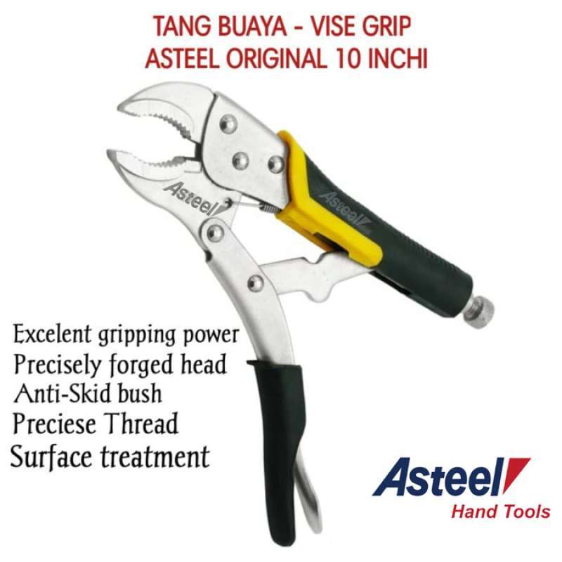 Jual Asteel Tang Jepit Buaya Bengkok Locking Plier Curve Vise Grip ...