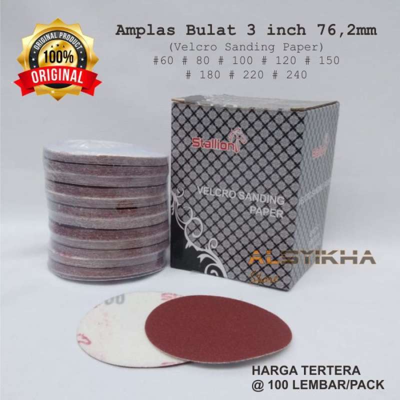 Jual Amplas Bulat Velcro 3 Inch / Amplas Bulat Gerinda / Amplas Tempel ...