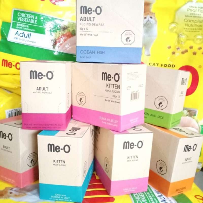 Promo Meo Me-o Pouch Dus Box Isi 12 Sachet Makanan Basah Wet Cat Food ...