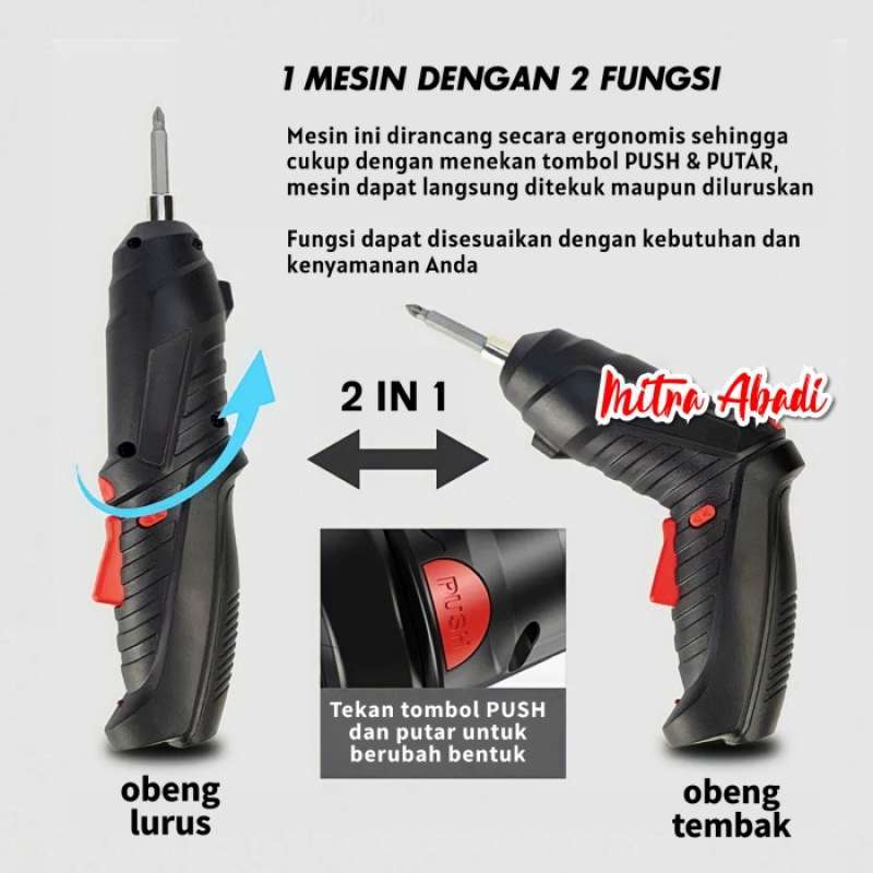 Jual Obeng Listrik 2 In 1 - Electric Cordless Screwdriver Rechargeable ...