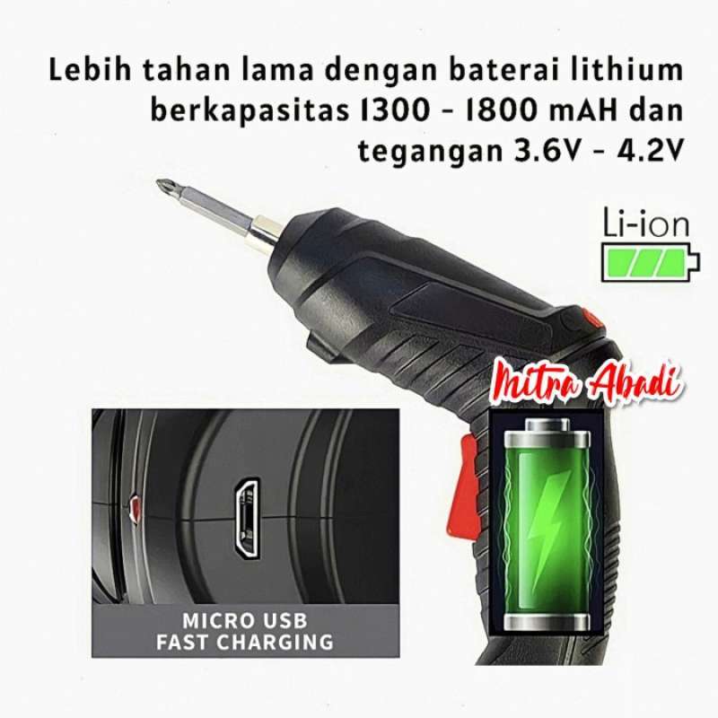 Jual Obeng Listrik 2 In 1 - Electric Cordless Screwdriver Rechargeable ...