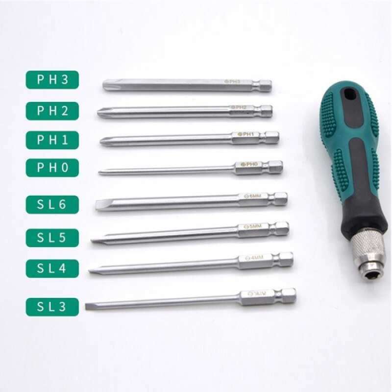 Jual Set Mata Obeng Magnetic Plus Minus Hex Shank 1/4 Dengan Gagang Di ...