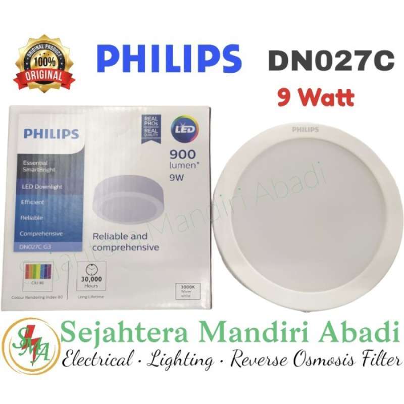 Jual Lampu Downlight Philips Dn027c Led 9 Watt Outbow Bulat - Warmwhite ...