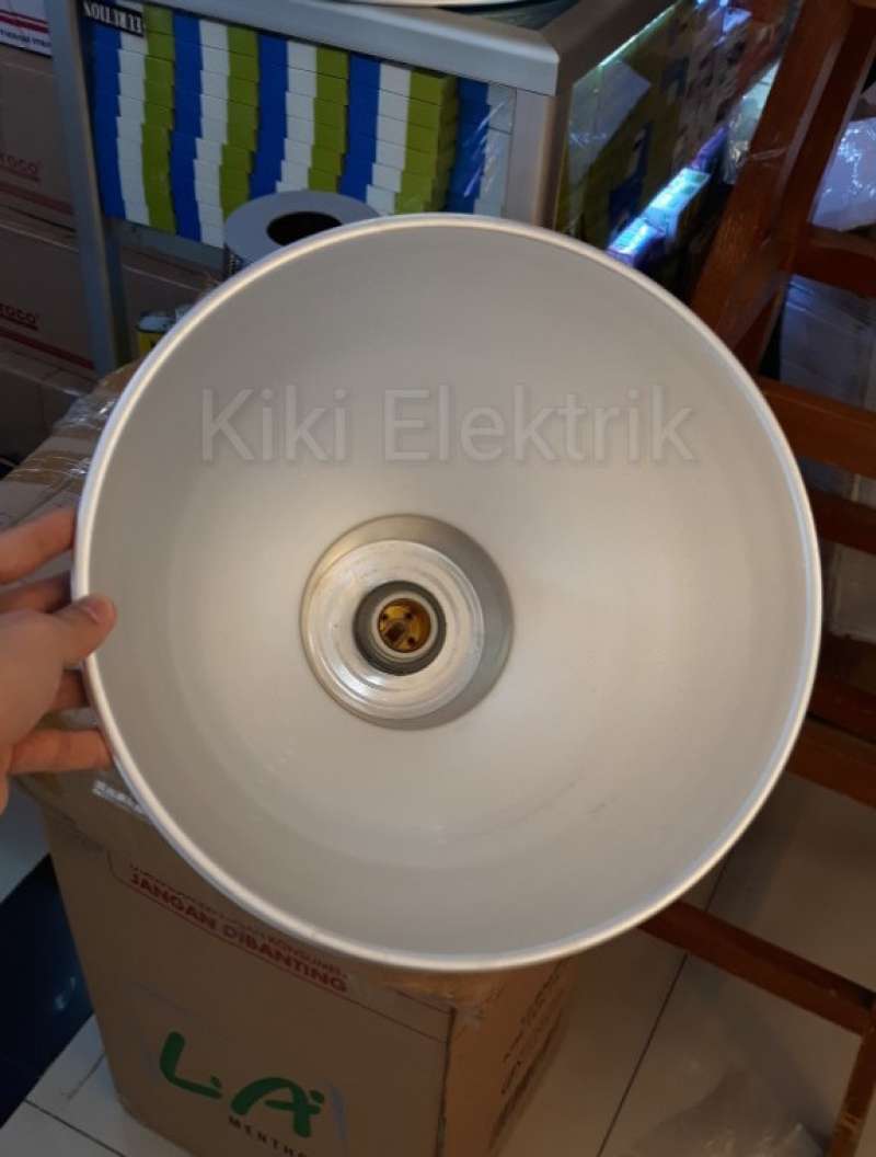 Jual Kap Lampu Gantung Industri Silver Diameter 30 Cm + Fitting E27 Murah!! Di Seller Yama ...