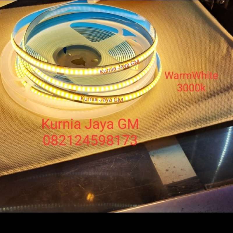 Jual Led Strip Cob Dc 12volt 5 Meter 300led Strip Light Dotless 8mm ...