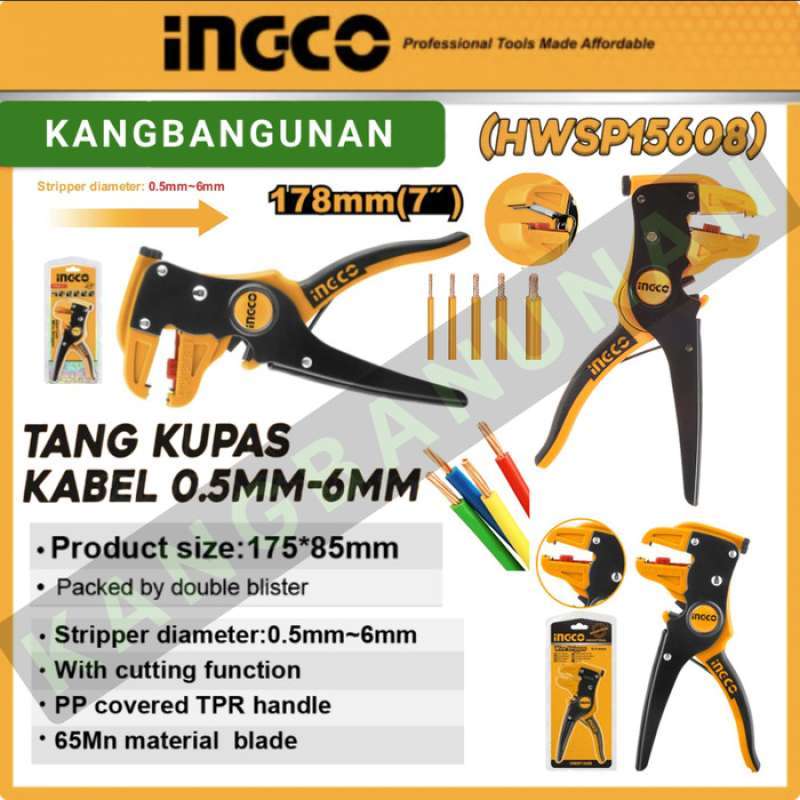 Jual Ingco Hwsp15608 Tang Kupas Kabel Tang Potong Kabelstrippercutter ...