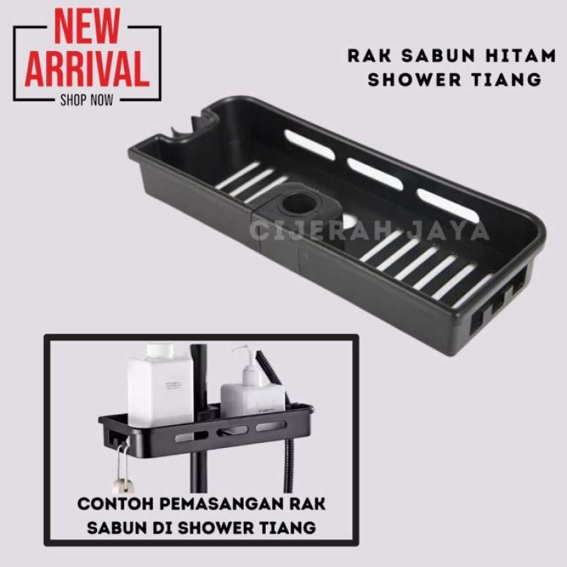 Jual Rak Sabun Shower Column / Tempat Sabun Shower Tiang Hitam Black Di ...