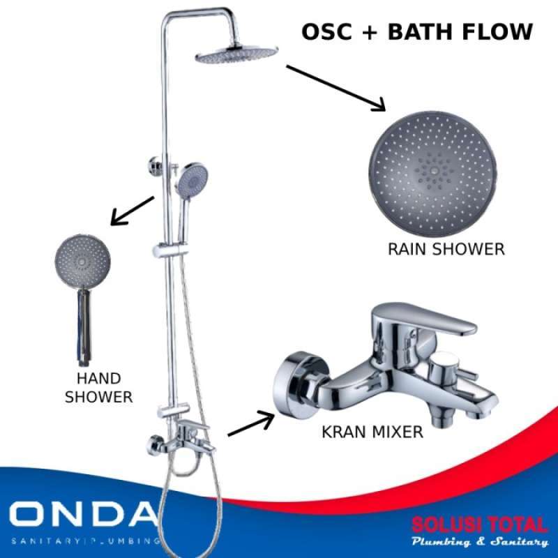 Jual Rain Shower Full Set Mixer R Fres Onda Brass Bar Tiang Shower R ...