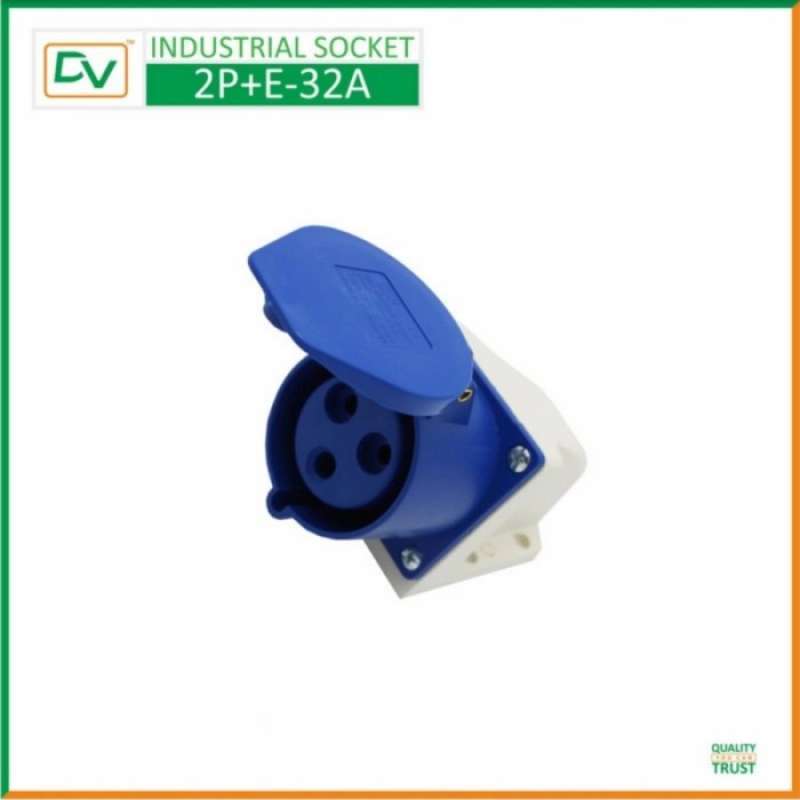 Jual Industrial Socket 2p+e 32a / 3pin 32a / Dis-2p+e-32a Di Seller ...
