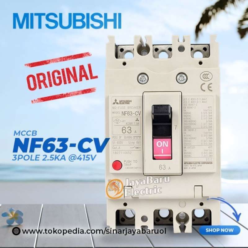 Jual Mccb Nfb Mitsubishi Nf63-cv Nf63cv 3p 16a 20a 25a 32a 40a 50a 63a - 20a Di Seller Yama ...
