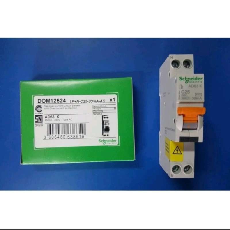 Jual Rcbo Slim Schneider 1p + N 30ma Rccb 1 Phase 6a 10a 16a 20a 25a ...