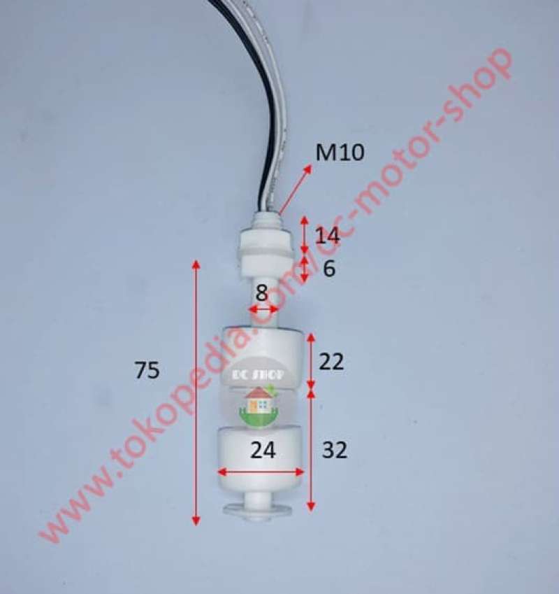 Jual Double Float Switch Water Level Sensor Dual Balls Float Switch 75mm Di Seller Yama