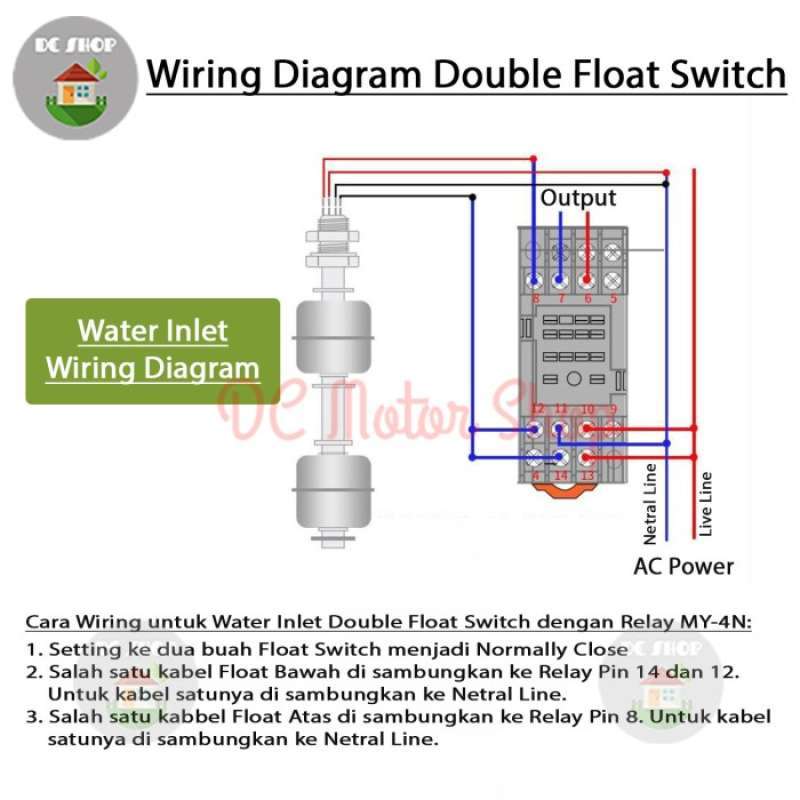 Jual Double Float Switch Water Level Sensor Dual Balls Float Switch ...
