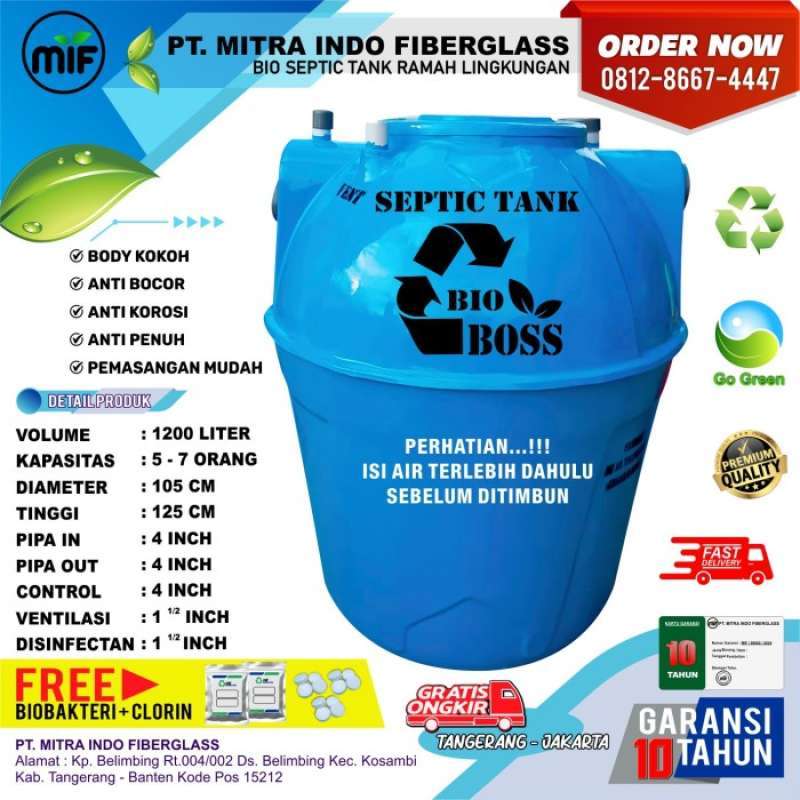 Jual Septic Tank Bio 1200 Liter. Bioboss. Biotech. Biofil. Biofilter Di ...