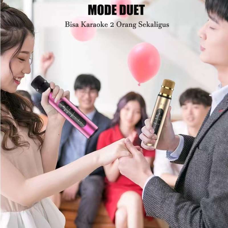 Jual Mic Duet Bluetooth Mic Karaoke Wireless Q6 Portable Ktv Microphone ...
