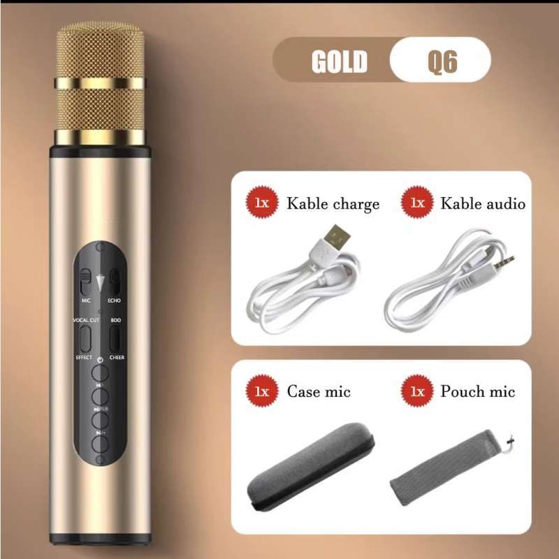 Jual Mic Duet Bluetooth Mic Karaoke Wireless Q Portable Ktv Microphone Bluetooth Di Seller