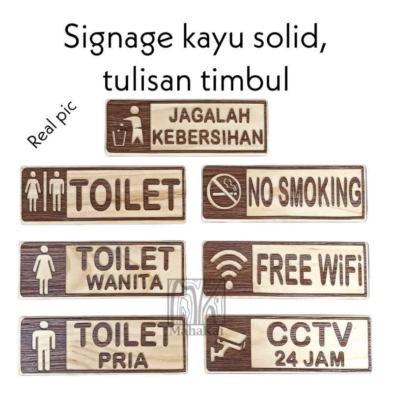 Jual Tulisan Toilet Pria Wanita No Smoking Free Wifi Cctv Jagalah ...