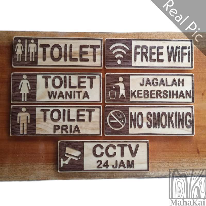 Jual Tulisan Toilet Pria Wanita No Smoking Free Wifi Cctv Jagalah ...