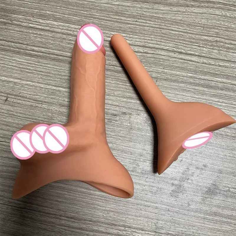 Jual Transgender Prosthetic Realistic 3 In 1 Strap On Pe Nis Packer With Silicone Insert Rod Stp ...