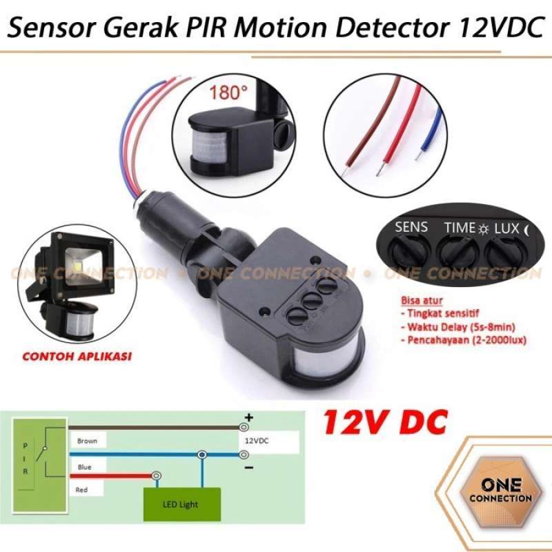 Jual Sensor Gerak Pir Motion Sensor Detector 12v 220v Rotatable Lux ...
