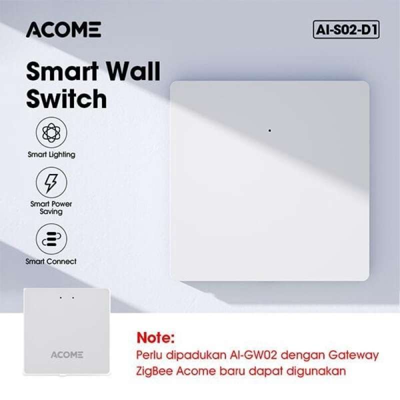 Jual Smart Wall Switch Saklar Acome Ai-s02-d1 Zigbee Neutral Wifi Gang ...