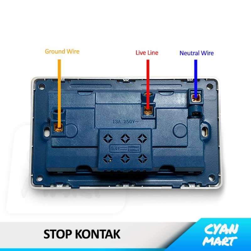 Jual Stop Kontak Usb Double Steker Colokan Listrik Dinding Saklar Dual ...