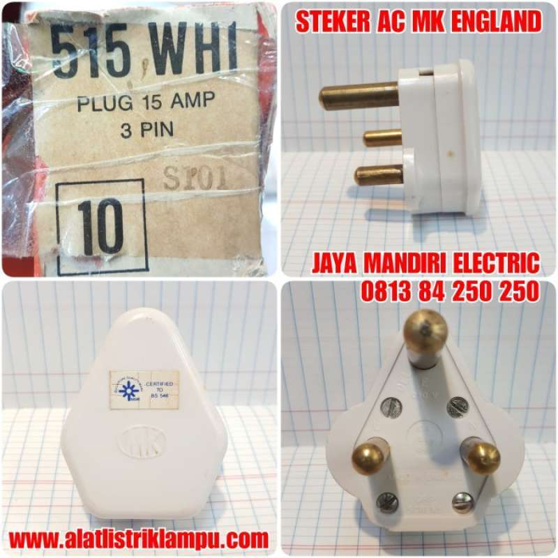 Jual Steker Ac Mk 515 Whi 15 Ampere / Colokan Ac 3 Pin Mk 15 Amper 15a ...